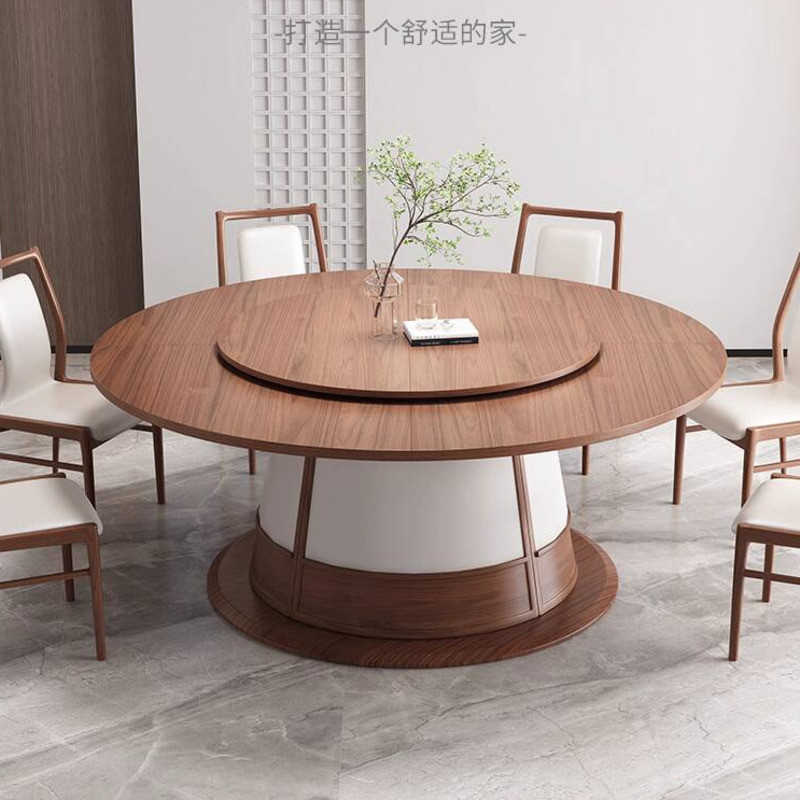 TB 4-Point Foldable Round Table Top Solid Wood Round Table Dining Table ...