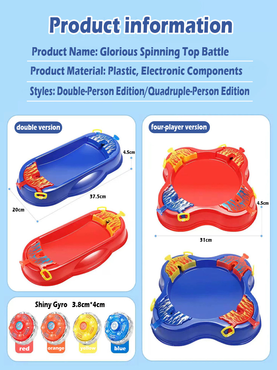 2-4 People Pull Line Battle Rotating Spinning Top Gyro Battle Toys With ...