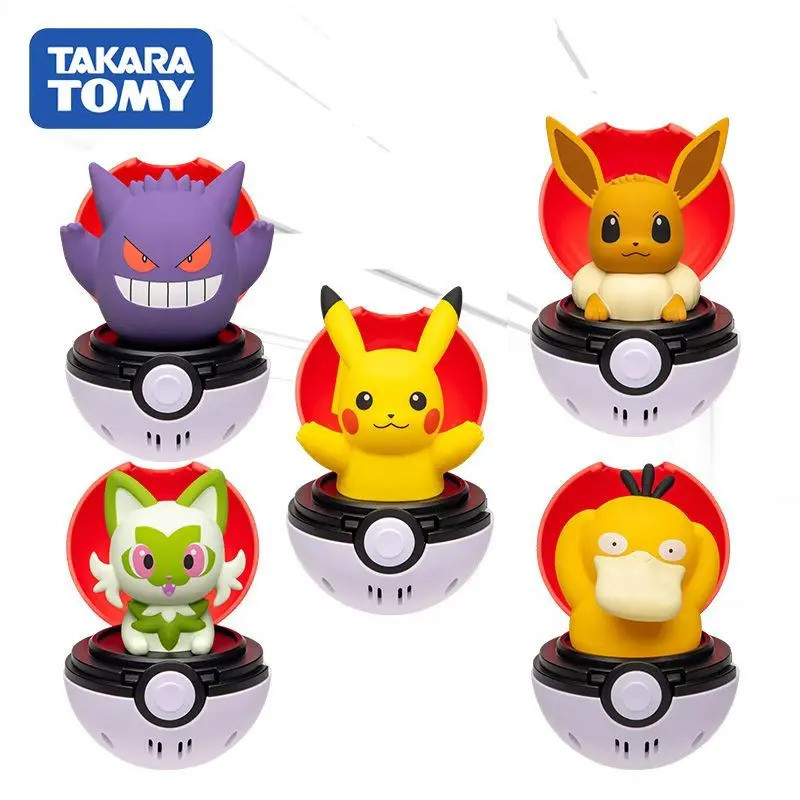 Official TOMY Pokemon Squishy Figure Set Pikachu Eevee Gengar Psyduck ...