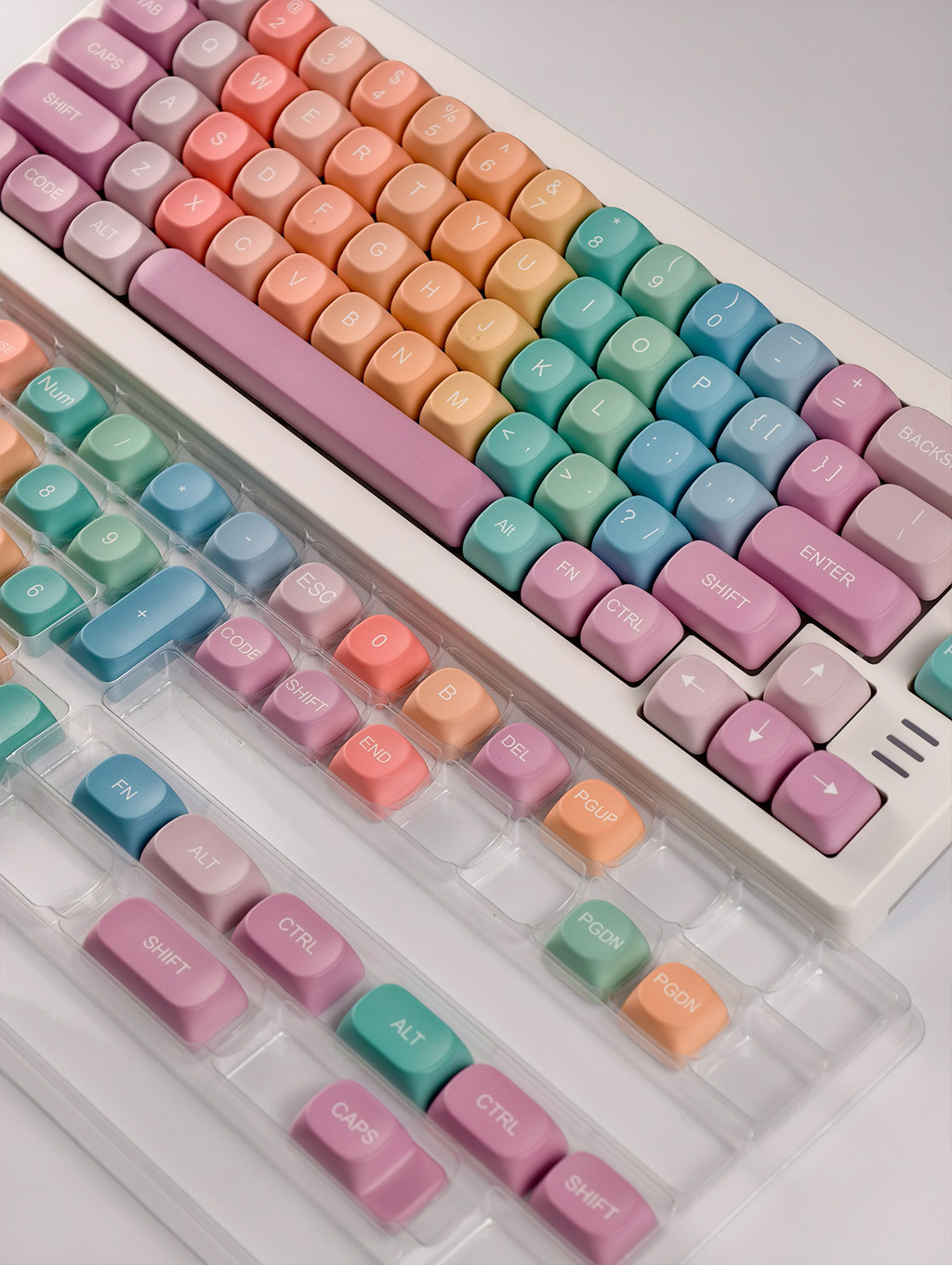 Macaron Keycap 120 Keys MOA Profile PBT Dye Sublimation Wooting Aula F75 RK100 Mechanical Keycap ...