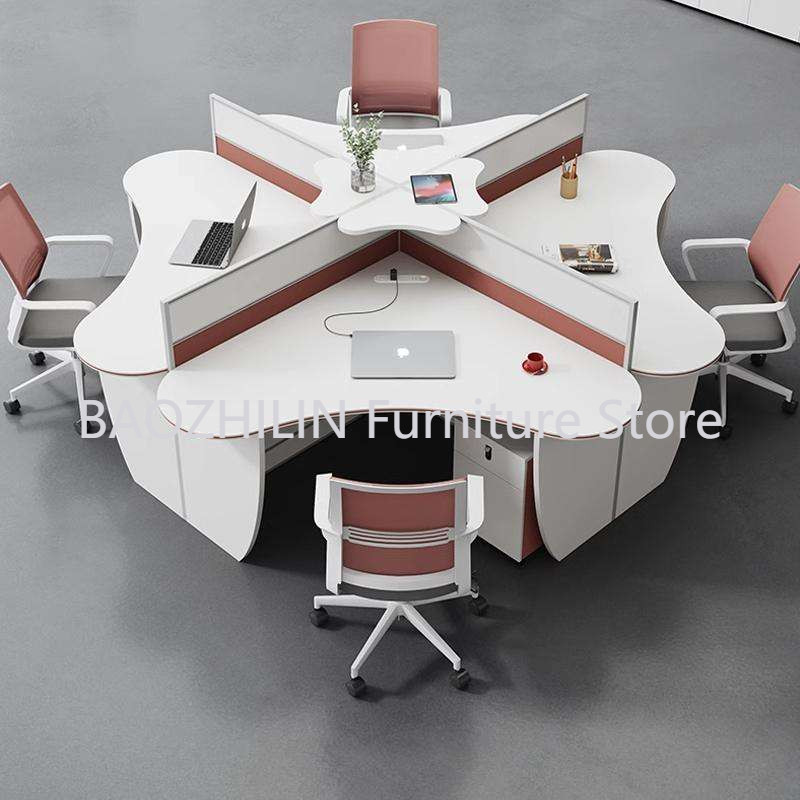 Screen Desk Simple Modern Creative 4/6 Person Staff Desk Office Desk ...