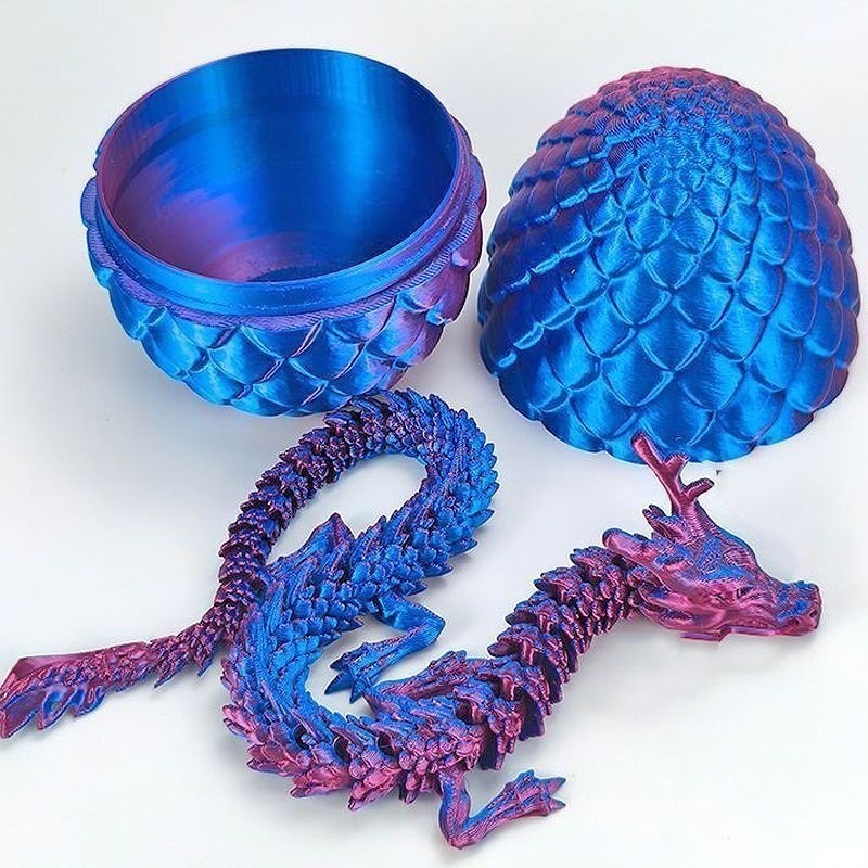 3D Printed 22cm Dragon Egg with Articulated Dragon Movable Model ...