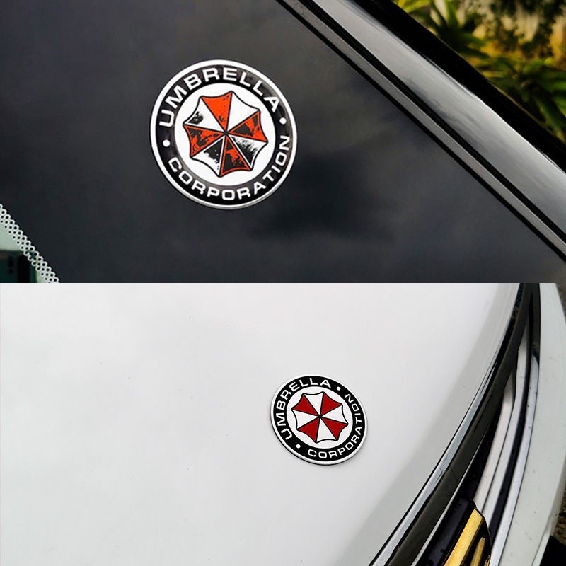 UMBRELLA CORPORATION Aluminum Sticker Auto Side Fender Emblem Tail ...