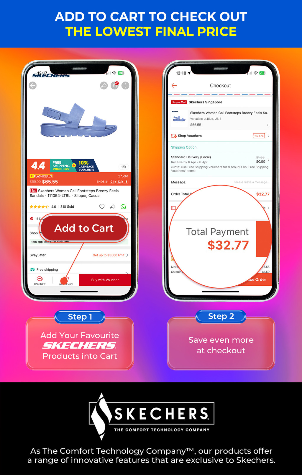 Skechers Online Exclusive Women Foamies Footsteps Breezy Feels Sandals ...