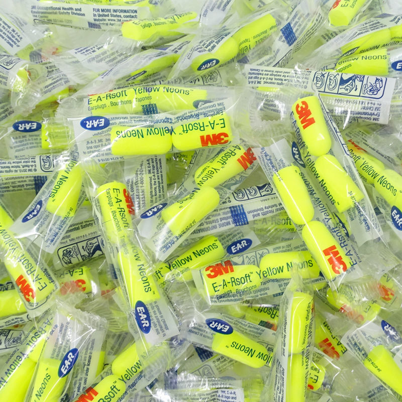 【10/20/30/40/50Pairs】3M earplugs Yellow Neon Ear plug for Sleep Study ...