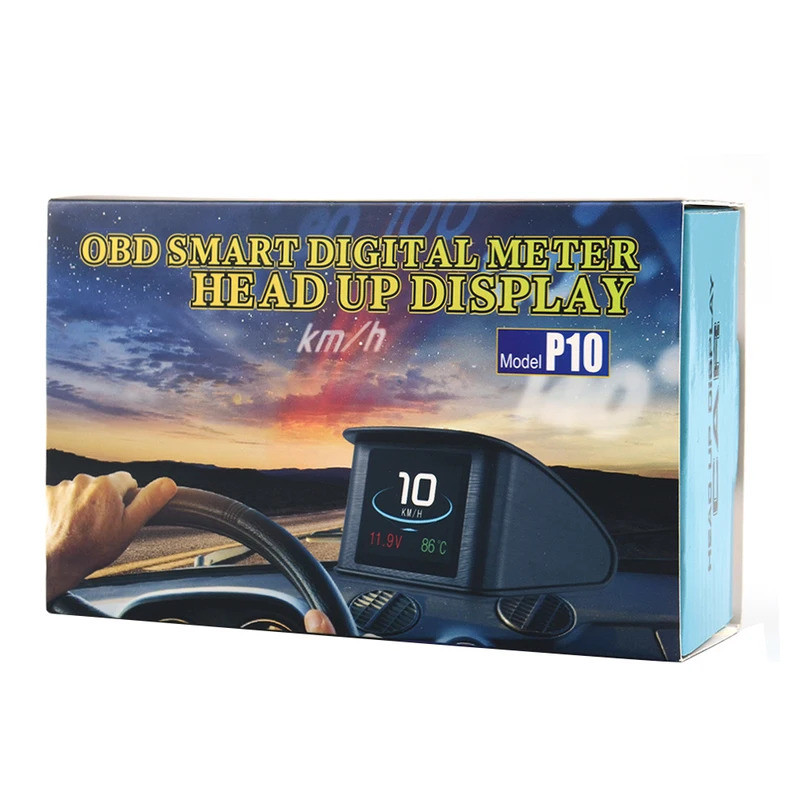 Universal HUD P10 OBD2 smart digital meter Head Up Display Overspeed ...