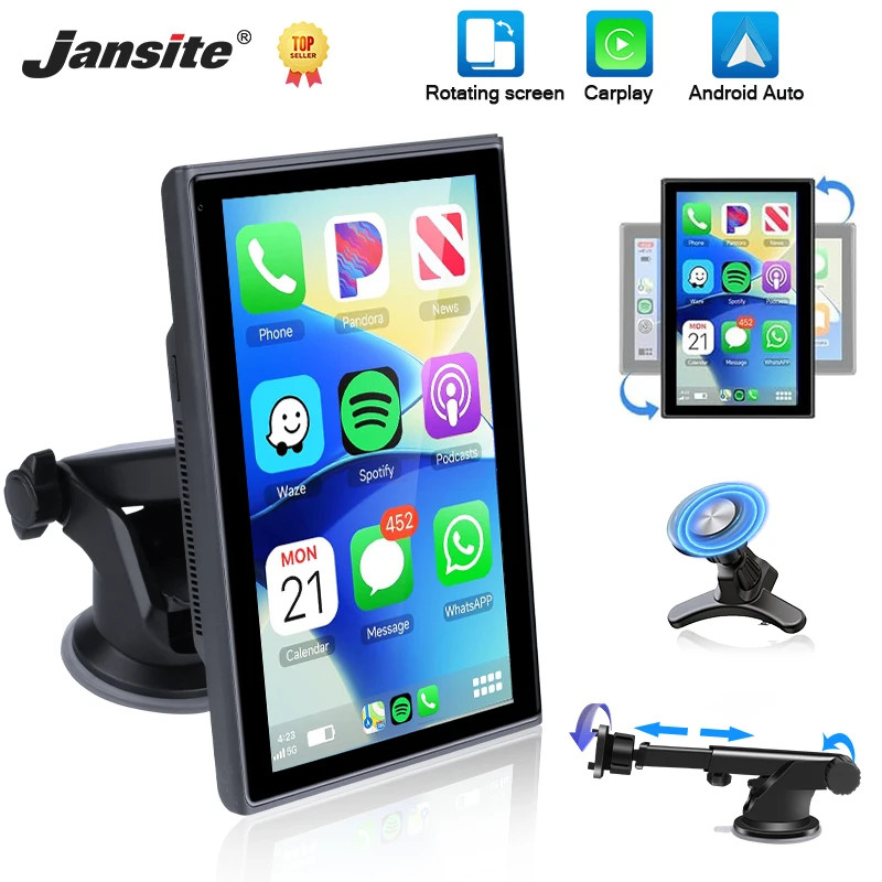 7 inch Portable Carplay AI Screen Wireless Carplay Android Auto GPS ...