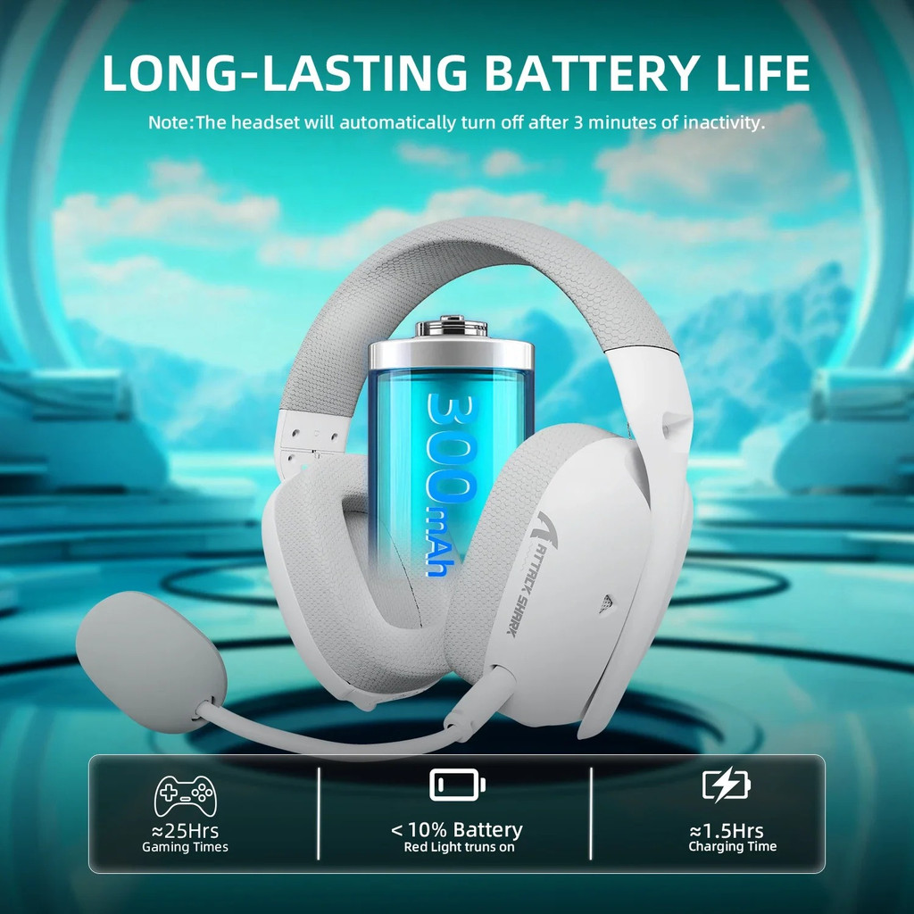 Attack Shark L80PRO Wireless Gaming Headset Bluetooth5.3/2.4G/3.5mm ...
