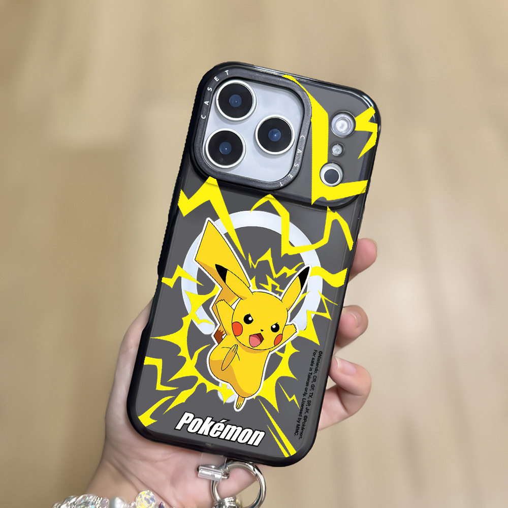 Cartoon Pokemon Pikachu Lightning Wireless Magnetic Charging Color Case ...