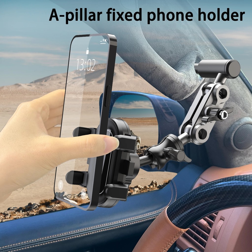 [Car Handle Armrest Phone Holder] Car A-pillar Mobile Phone Bracket Off ...
