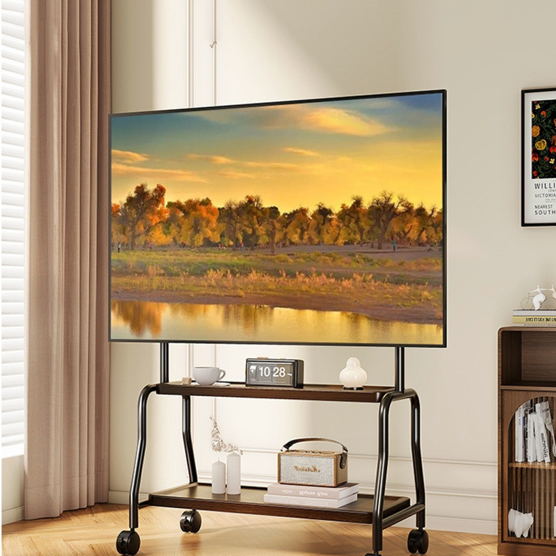 TV Stand Movable Floor Stand Vertical Stainless Steel with Wheels ...