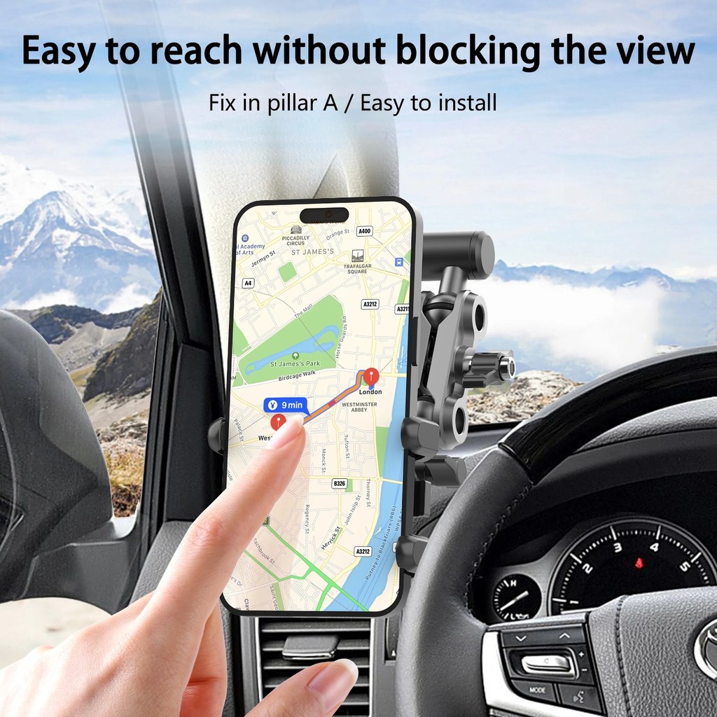 [Car Handle Armrest Phone Holder] Car A-pillar Mobile Phone Bracket Off ...