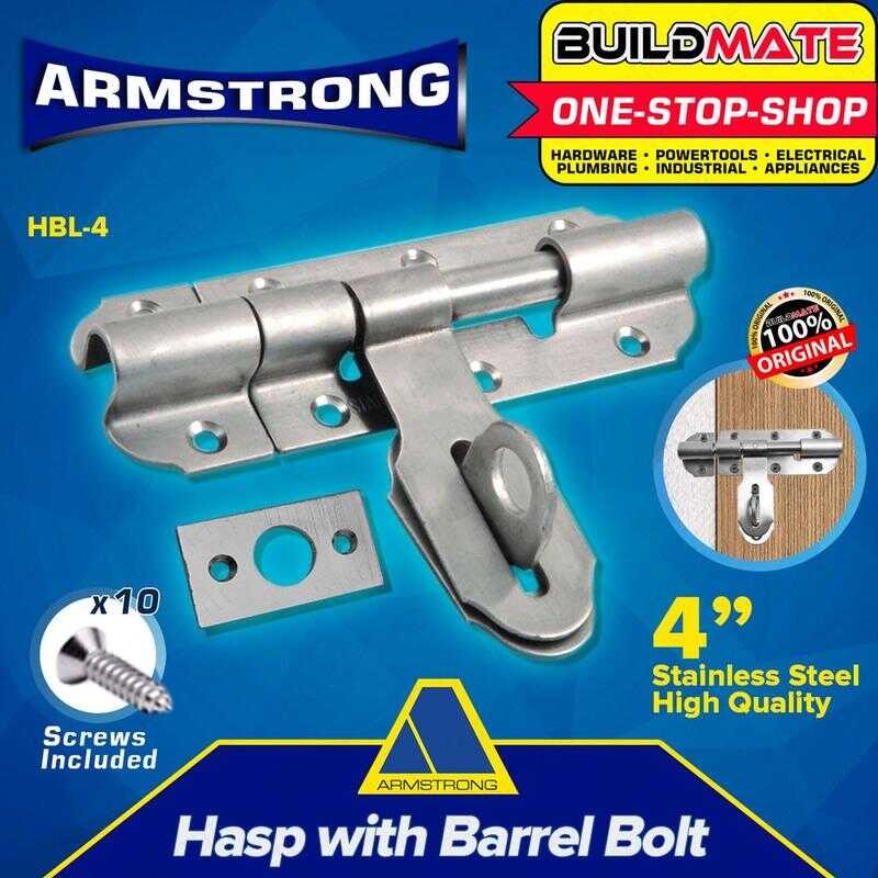 Armstrong Heavy Duty Stainless Barrel Bolt With Hasp 4'' Hbl-4 ...