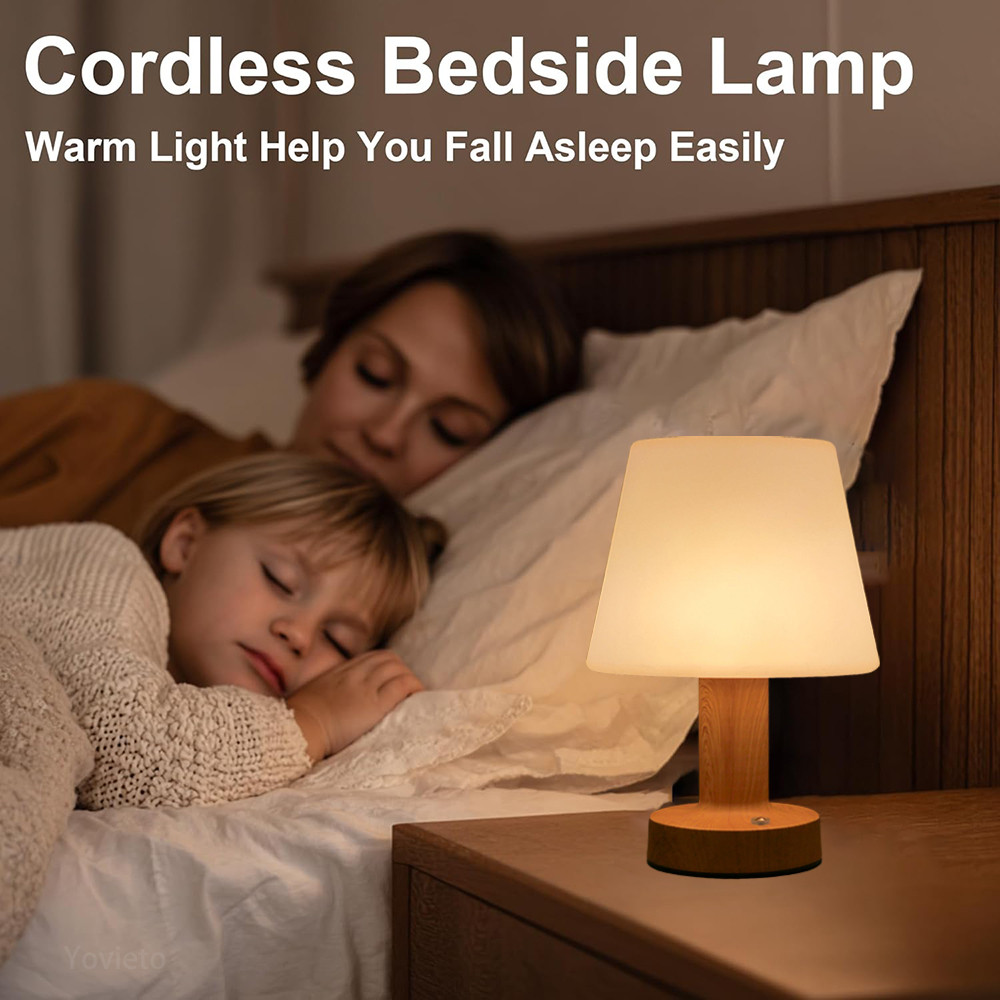 Mushroom Lamp Portable Wireless Touch Rechargeable Table Lamp Bedroom ...