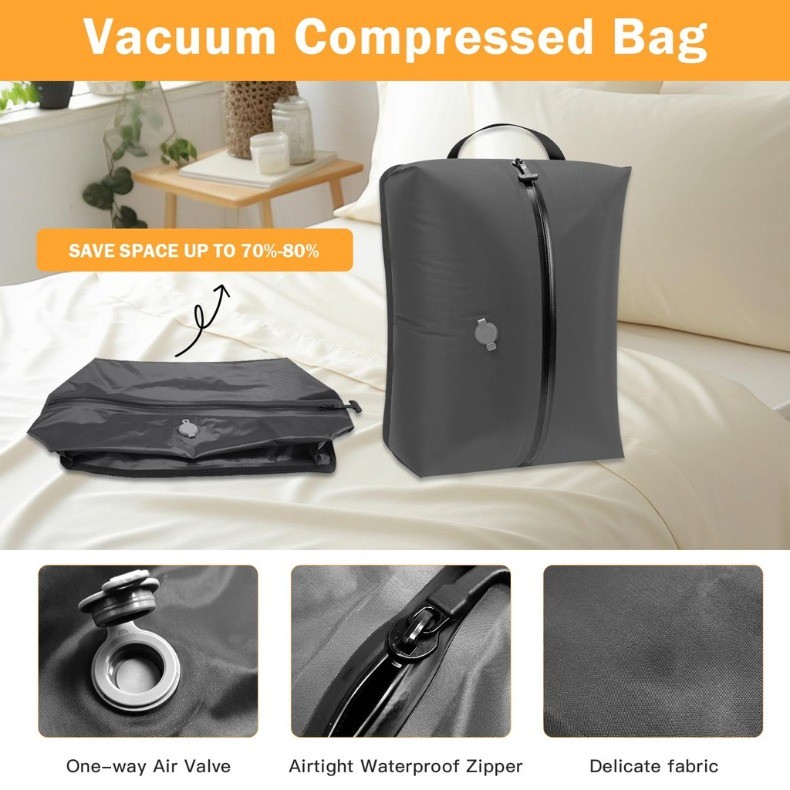 IP67 Waterproof vacuum bag for travel, Reusable Travel Vacuum ...