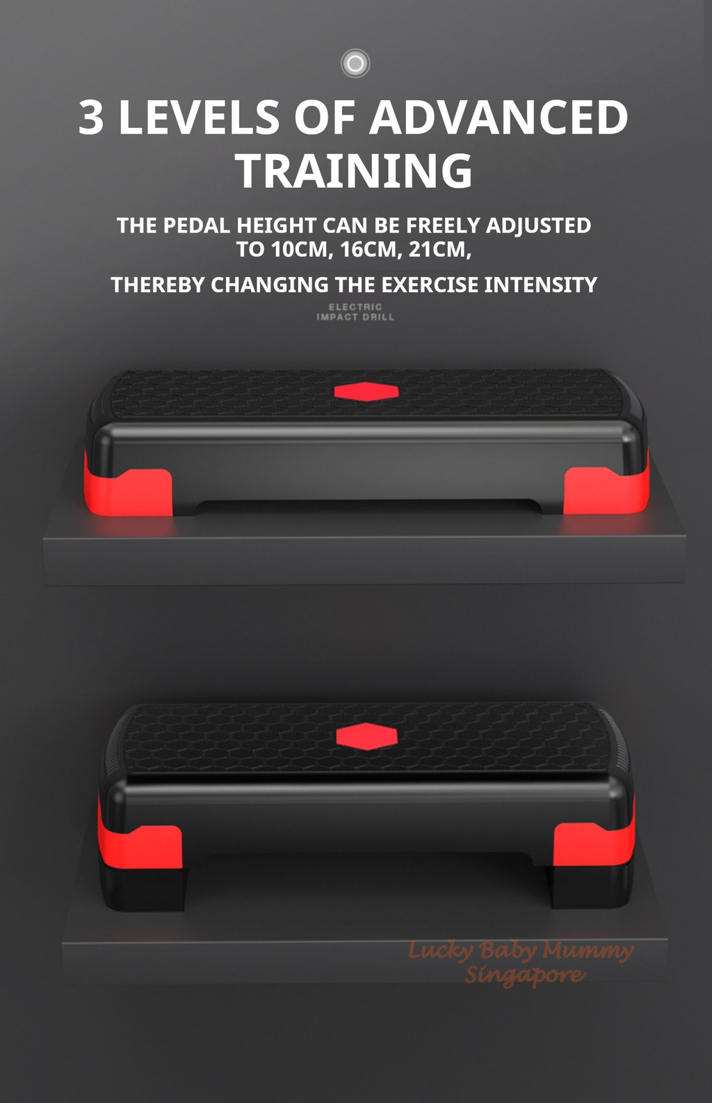 Adjustable Aerobic Fitness Stepper Platform | 3-Level Height | Anti ...
