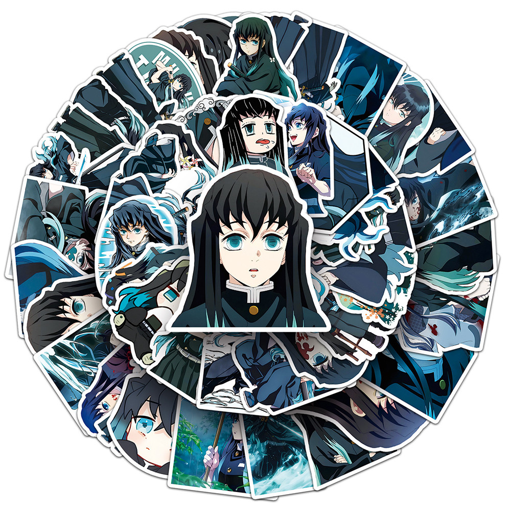 50pcs Anime Demon Slayer Stickers Tokitou Muichirou Cartoon Kids Decals ...
