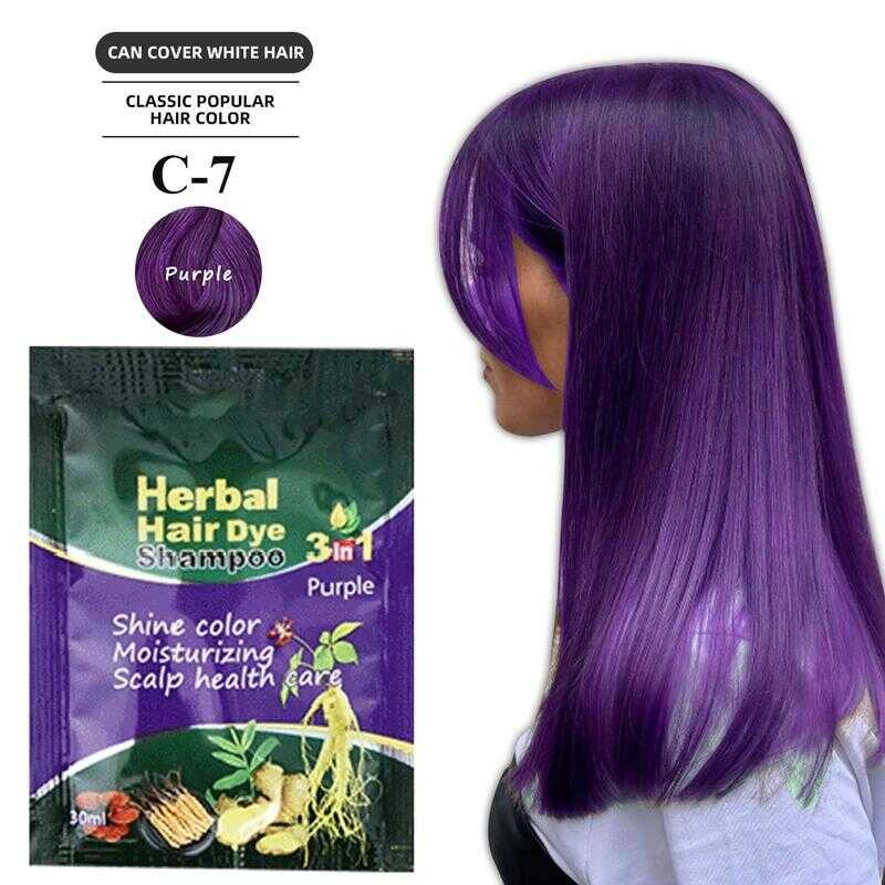 939 OLA Augeas C7 PURPLE 30Ml Sachet Herbal Hair Dye Shampoo Color ...