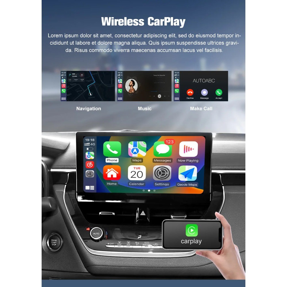 New Wireless Carplay Android Auto Smart Mini AI Box For Netflix Youtube ...