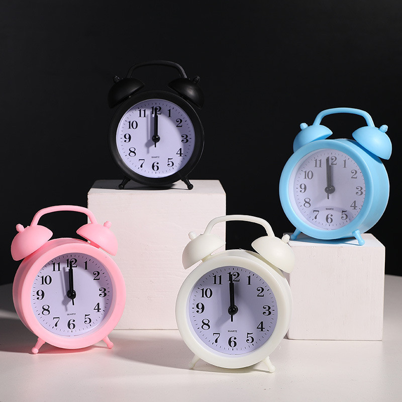 Cartoon Children's Round Alarm Clock Desktop Bell Clock Student Bedside ...