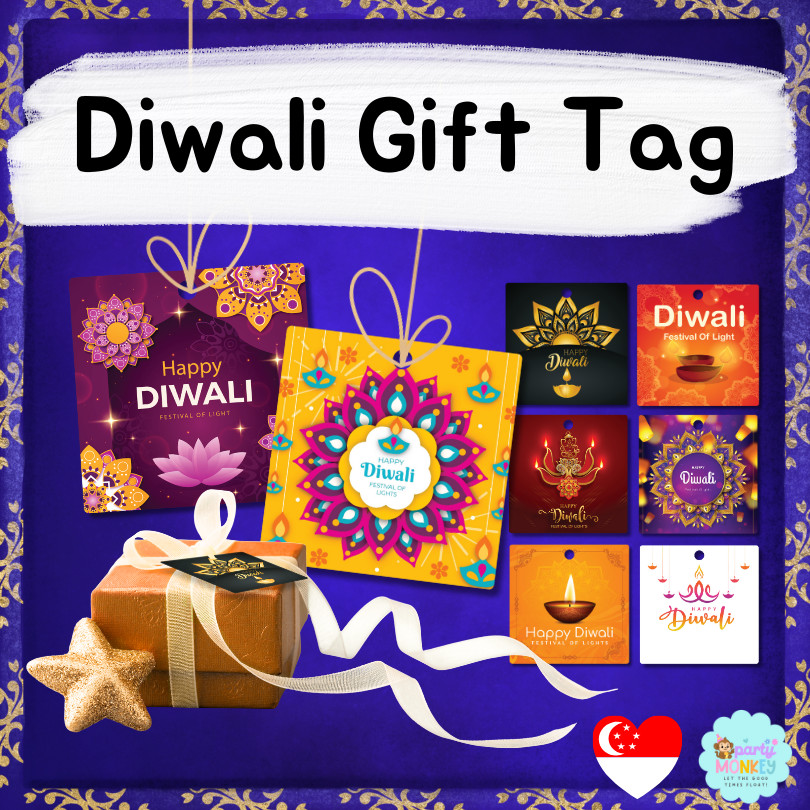 PartyMonkey Deepavali Gift Tag Diwali Diya Lantern Light Gift Tag ...