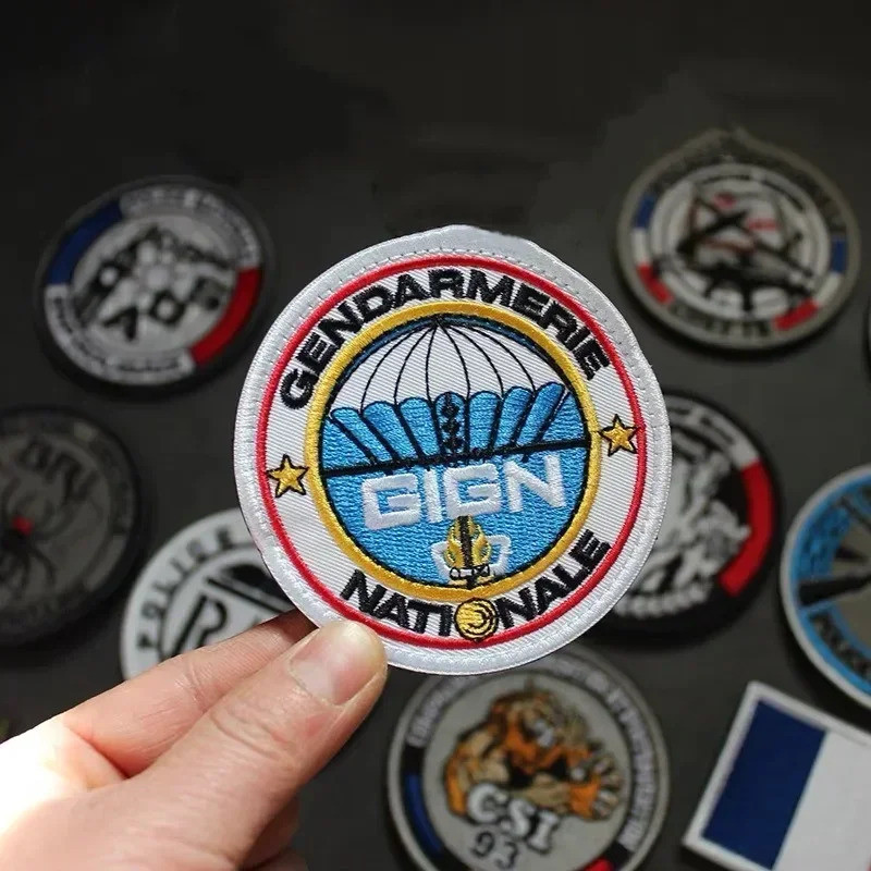 GIGN GIPN BRI Embroidery Patches France Hook&Loop Tactical Outdoor ...