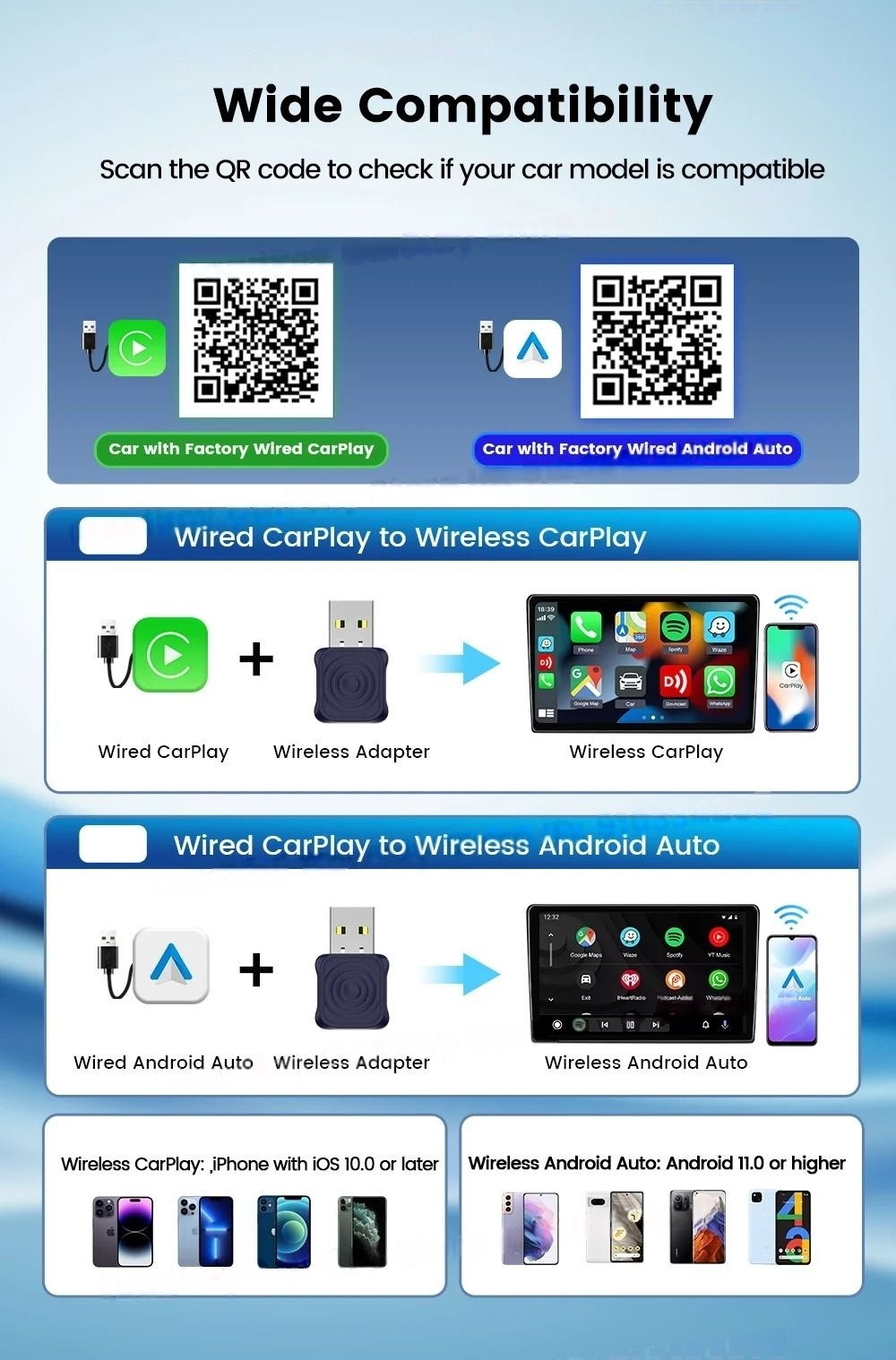 Carlinkit 2in1 Mini Ultra Wireless CarPlay Android Auto Adapter Plug ...