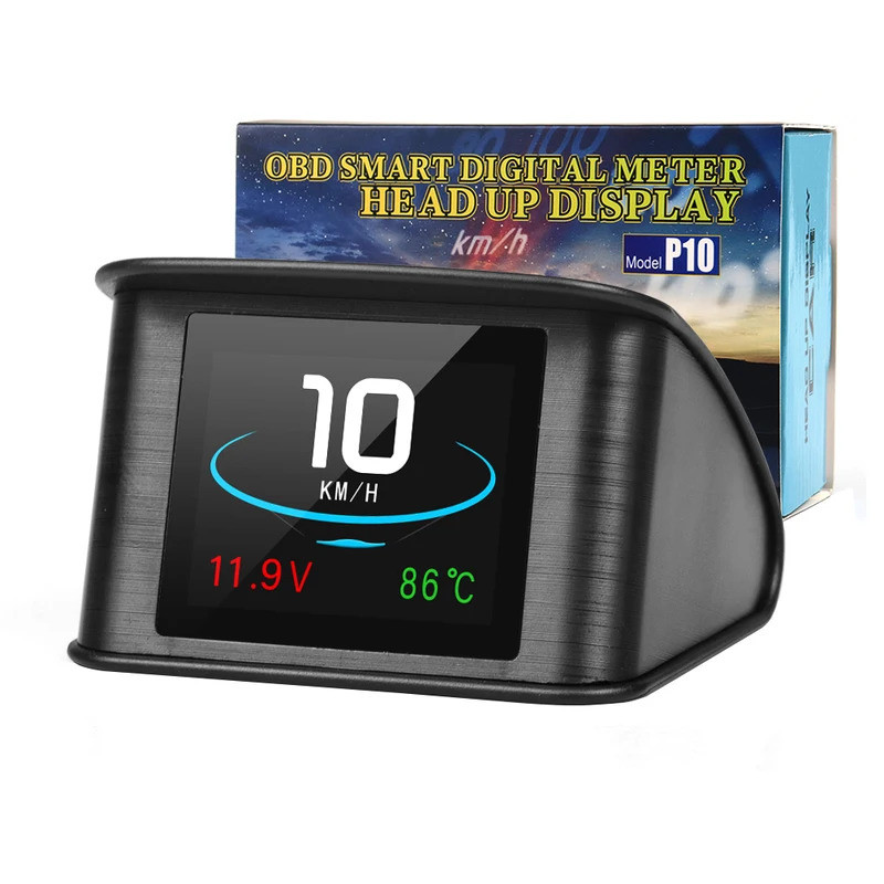 Universal HUD P10 OBD2 smart digital meter Head Up Display Overspeed ...
