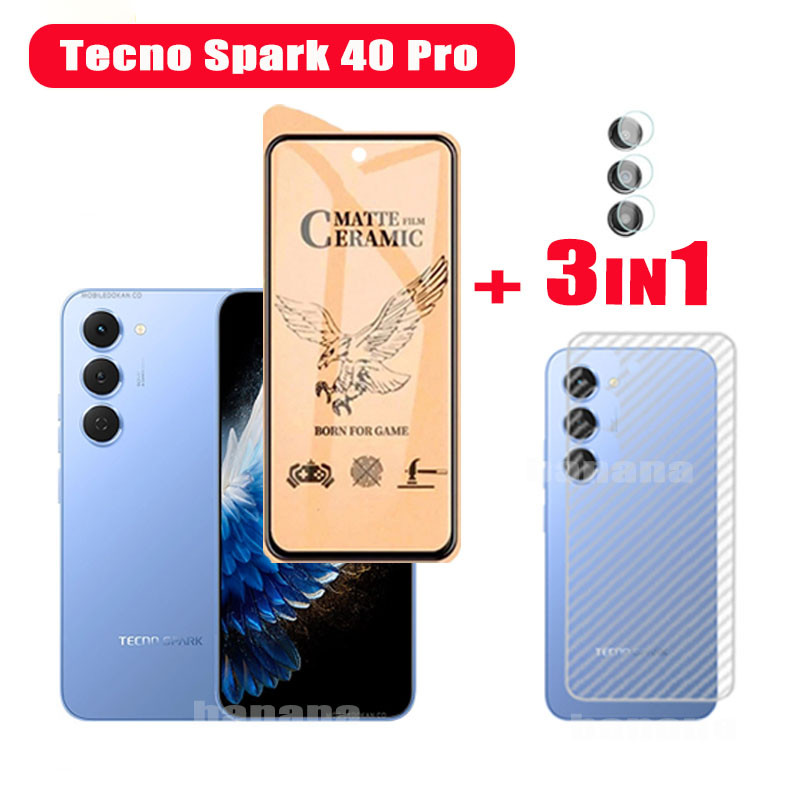 Tecno Spark 40 Pro Ceramic Frosted Soft Film Screen Protector 3 in 1 ...
