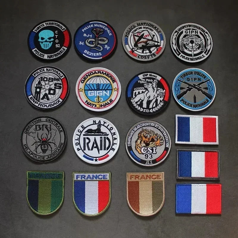 GIGN GIPN BRI Embroidery Patches France Hook&Loop Tactical Outdoor ...