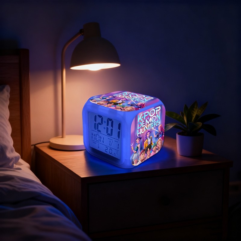 KPOP Huntrix Digital Clock K-pop Demon Hunter Night Light Alarm Clocks ...