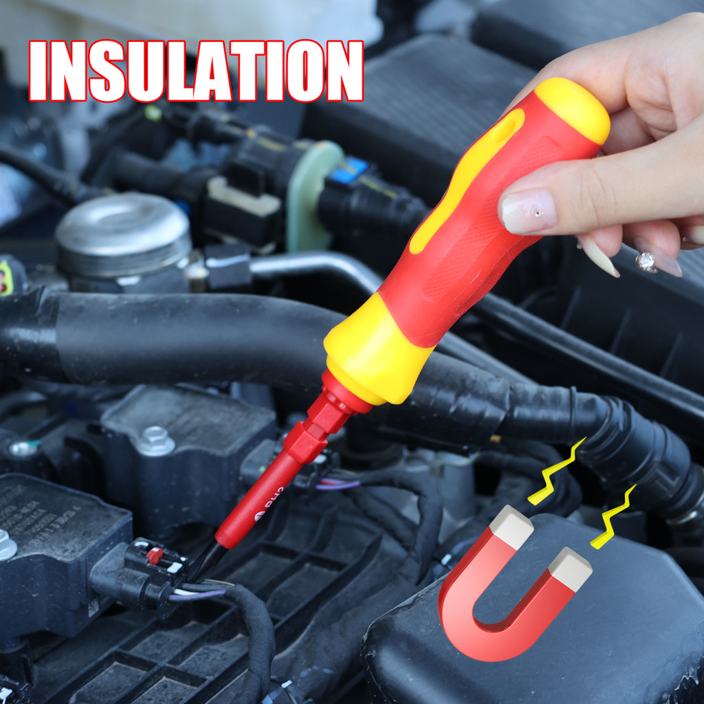 Interchangeable Blade Insulated Screwdriver Set with Case Magnetic Home ...
