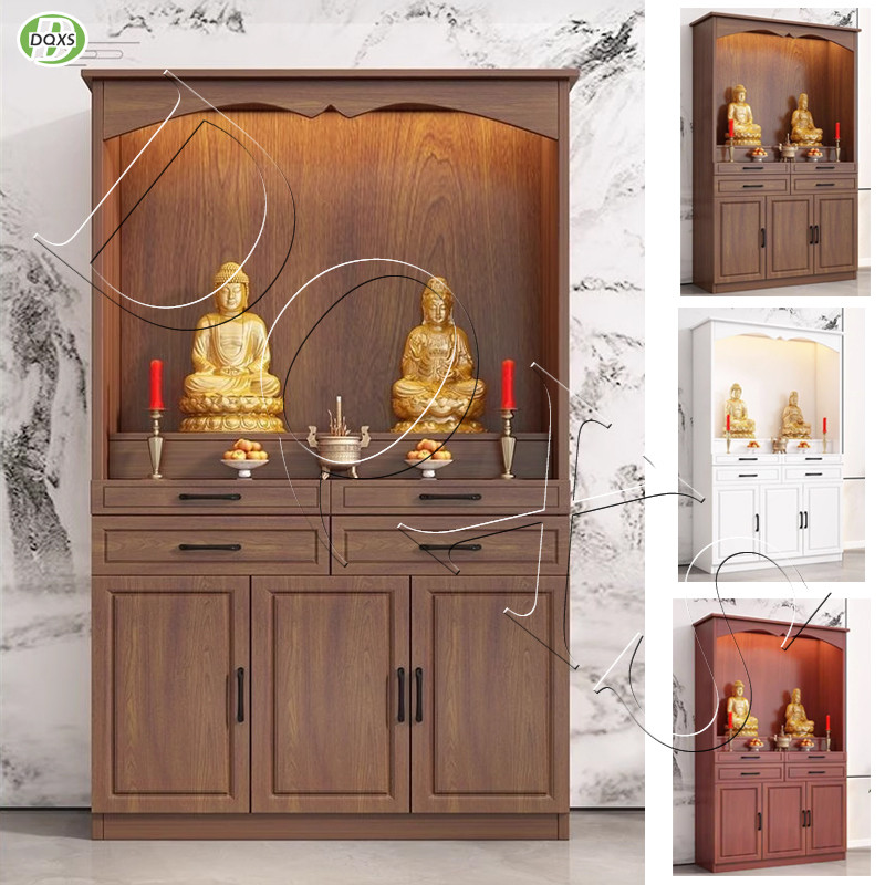 Altar Shrine Buddha Niche Pine Wood Altar Cabinet Buddha Cabinet ...