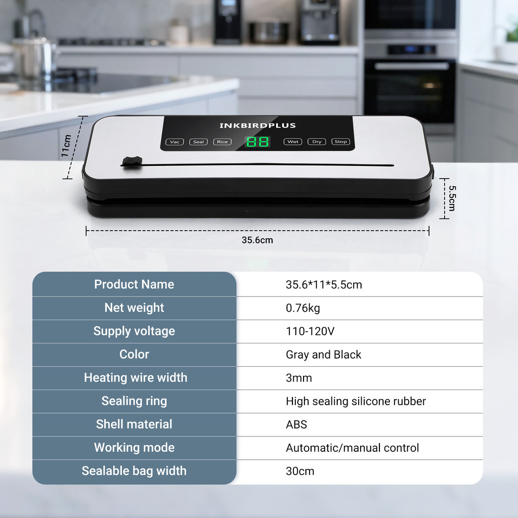 INKBIRD UV Food Vacuum Packaging Machine Home Automatic Vacuum Sealer ...