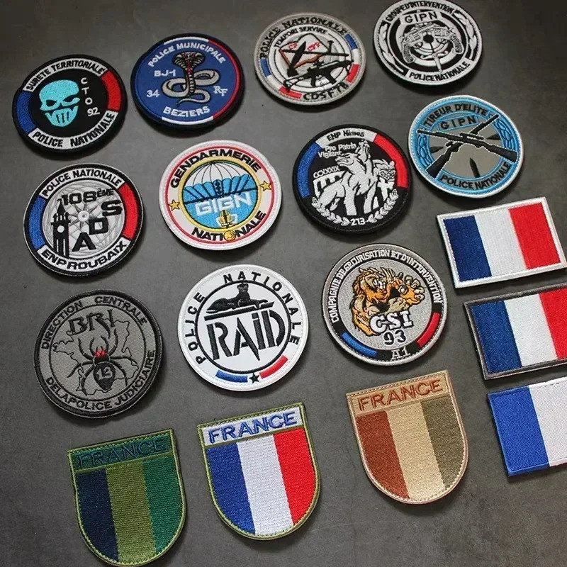 GIGN GIPN BRI Embroidery Patches France Hook&Loop Tactical Outdoor ...