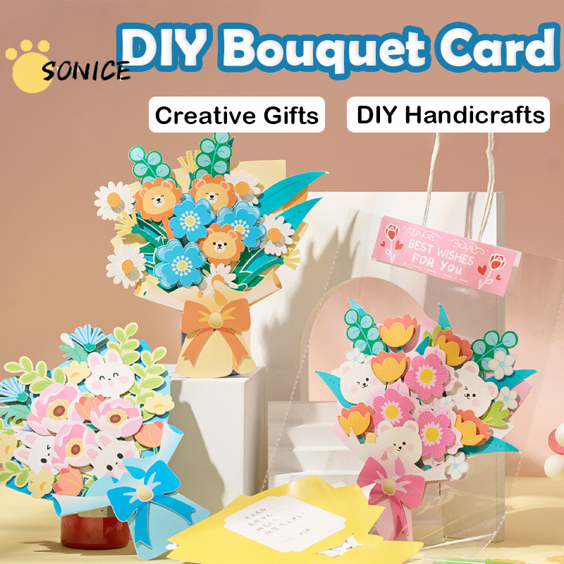 Kids Flower Bouquet Craft Kit 3D Card DIY Make Your Own Creations for ...