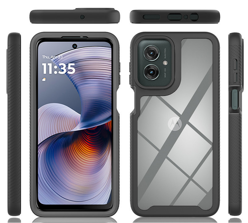 For Motorola Moto G55 Full Body Clear Bumper Hybrid Armor Shockproof ...