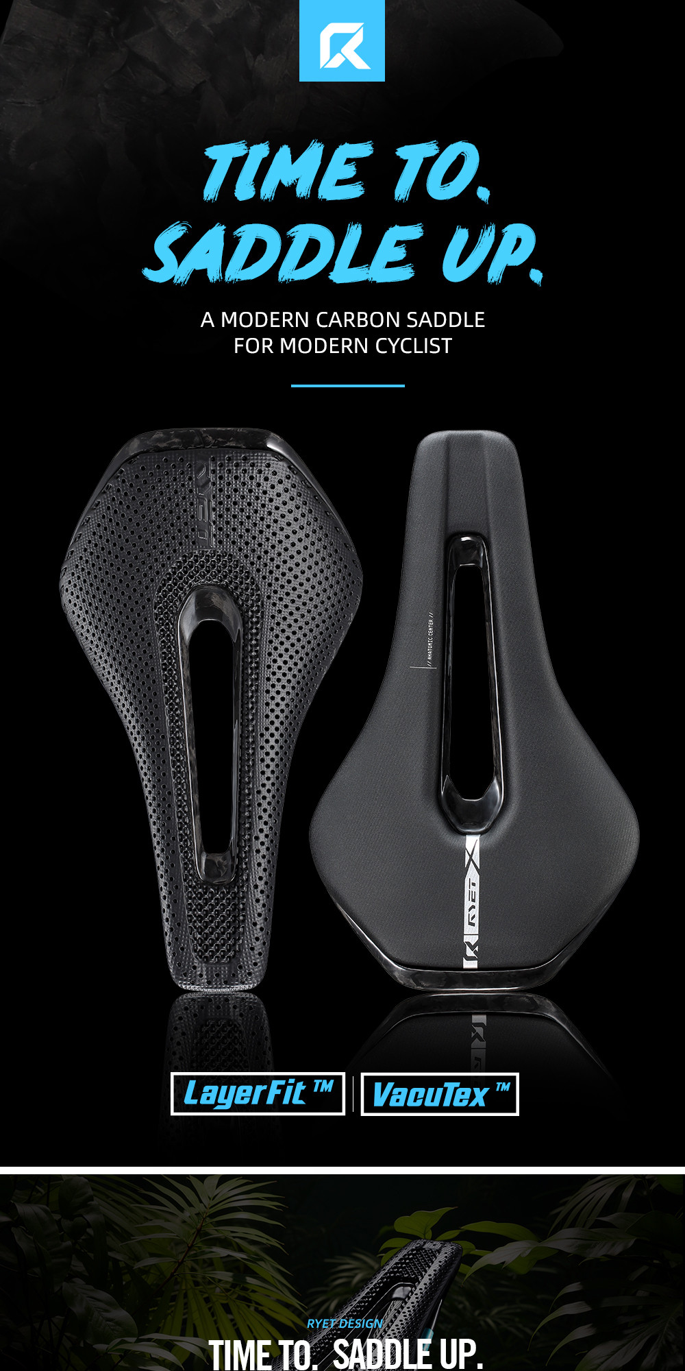 RYET 3D Printed Carbon Bike Saddle 245x135/145/155mm Ergonomic Hollow ...