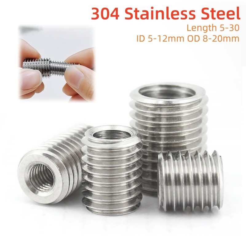 M5 M6 M8 M10 M12 304 Stainless Steel Inside Outside Thread Adapter ...