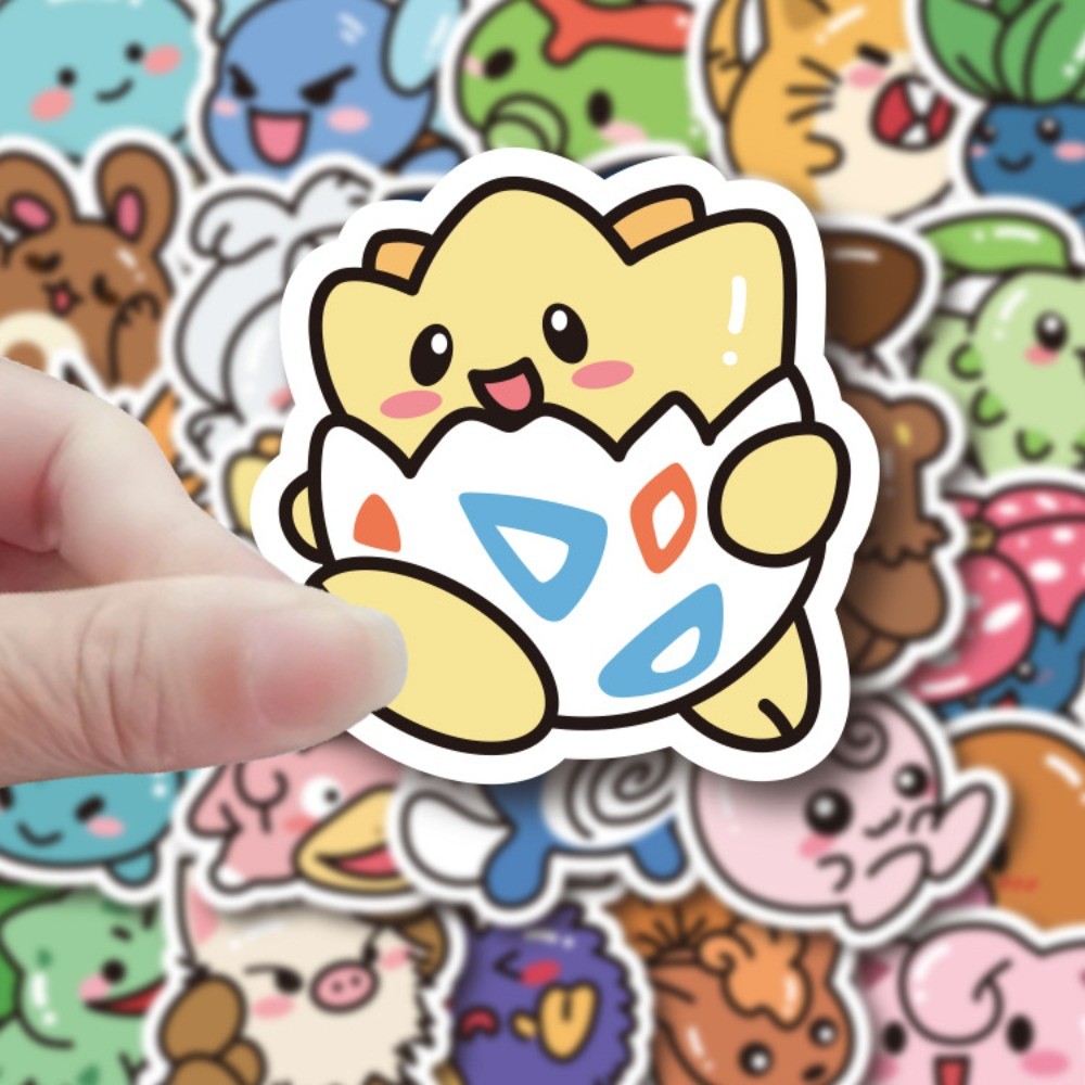 53 Pieces Chibi Pokémon Stickers - Featuring Psyduck, Pikachu ...