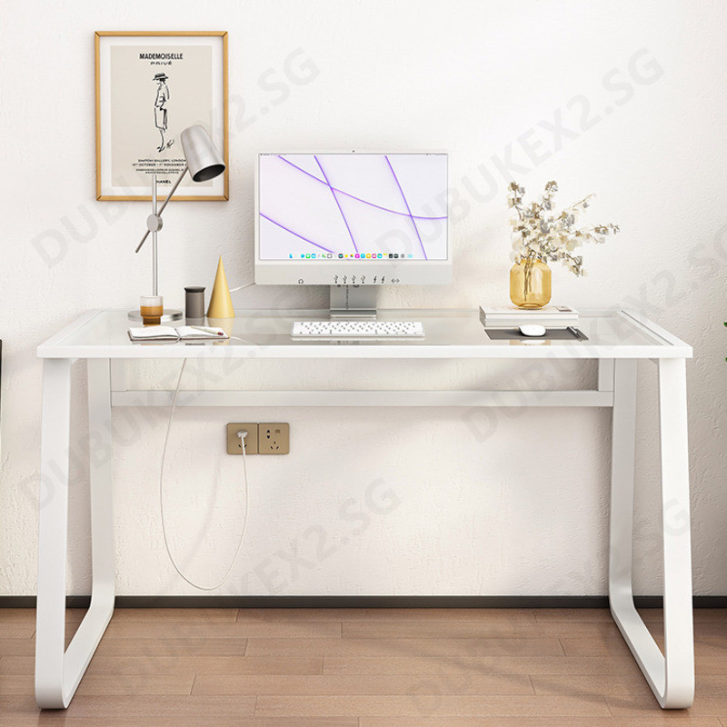 Design Style Desktop Computer Desk With Tempered Glass Modern Simple ...