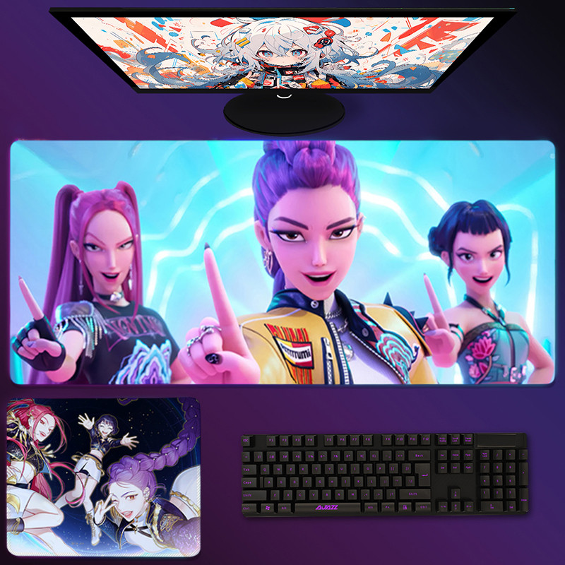 Huntirx Mouse Pads Kpop Demon Hunters Non-slip Mat Saja Boys Desk Mats ...