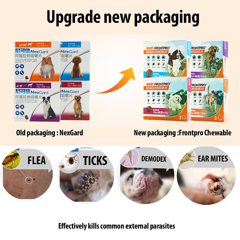 Frontpro Flea Tick Chewables for Dogs 2 - 50 Kg Beef Flavor 1 Tablet ...