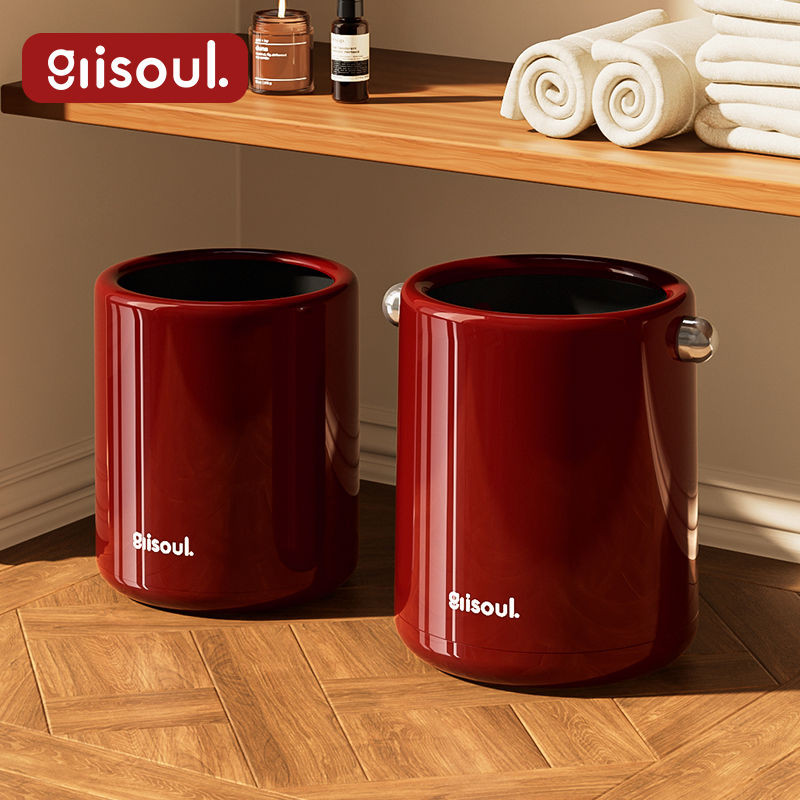 SHOT!! Retro Living Room Trash Can Home Use 2025 New High-value Red ...