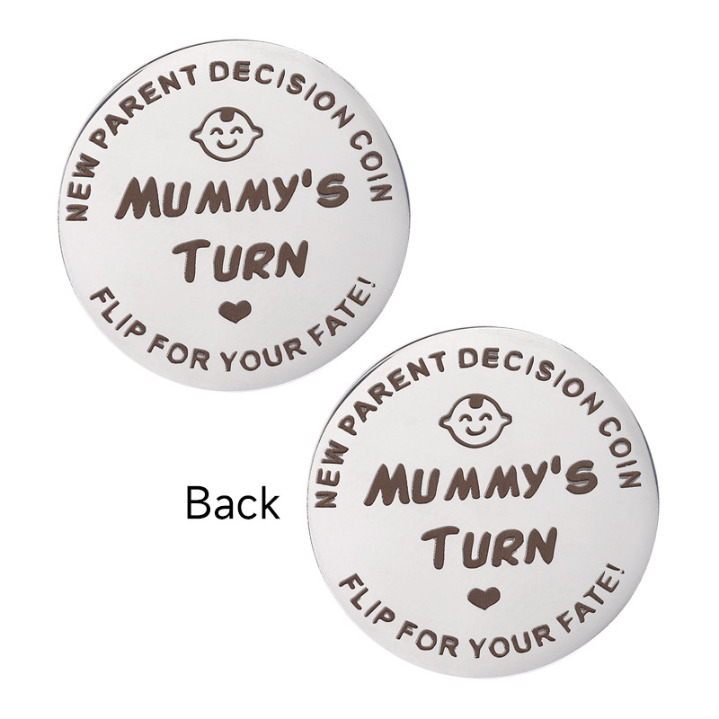 New Parent Decision Coin Mummy's Turn Silver Coin Flip for Your Fate ...