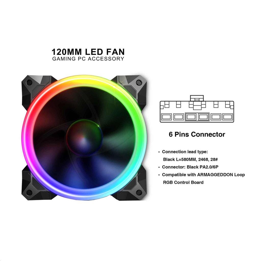 Armaggeddon ARGB Nimitz Loop 12CM PC Cooling Fan 3 Unit Combo | Free ...