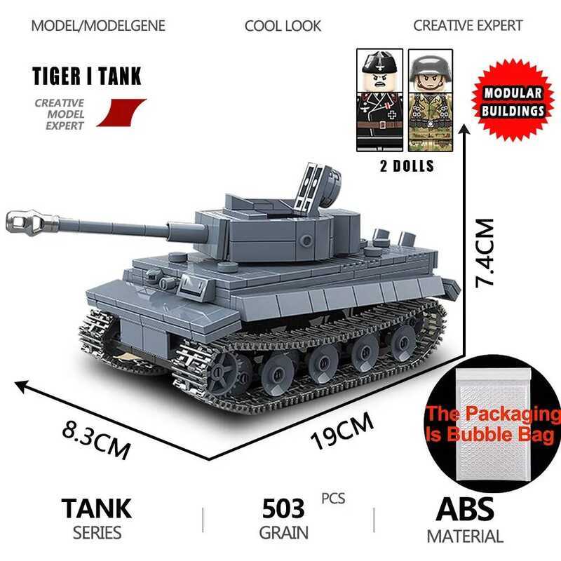 Series Panzer Tiger I Heavy Tank Building Blocks DIY World II Vehicle ...