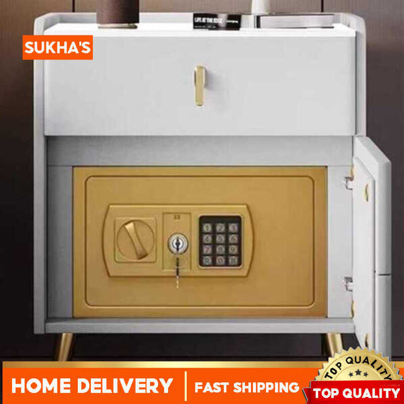 Smart Bedside Cabinet Safe Integrated Solid Wood Storage Cabinet Home ...