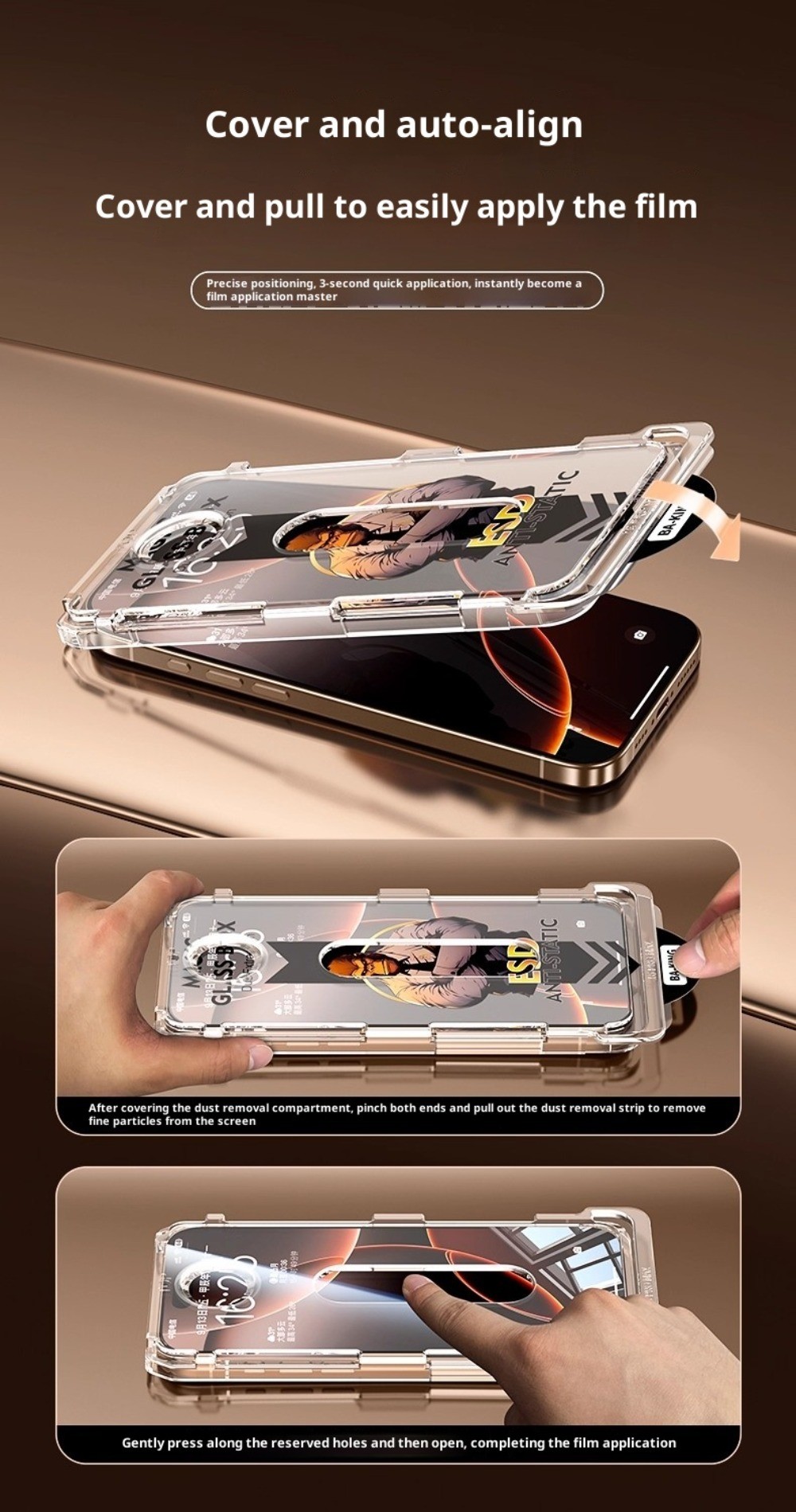 Luxury 17 Series Quick Install Tempered Glass for IPhone 17 Pro Max ...