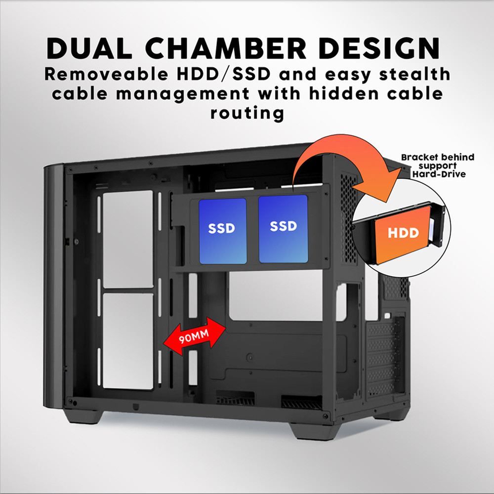 Armaggeddon Aquaron X CURVE MATX Fish Tank Design Gaming PC Chassis ...